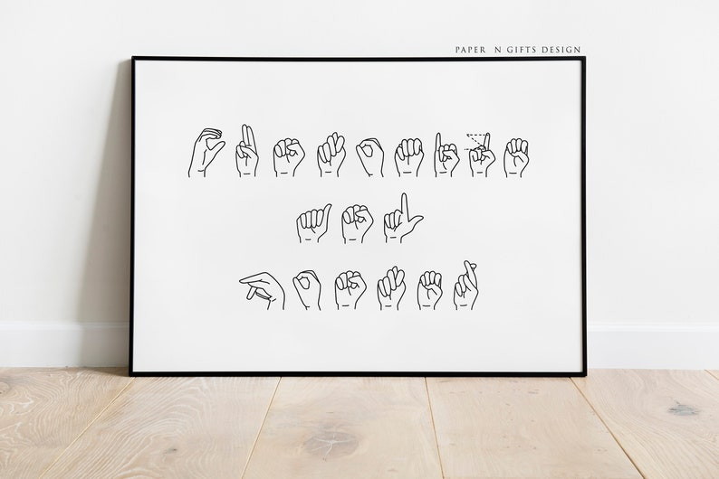 Personalized Sign Language Print, Custom Sign Language Poster, ASL ...