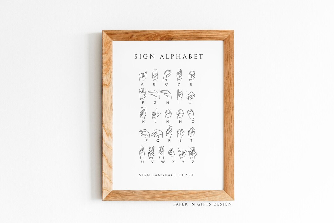 ASL Alphabet Printable Wall Art, Sign Language Gifts, Sign Language ...
