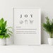 Joy Definition Print, Sign Language Wall Art, Printable Wall Art, Joy ...