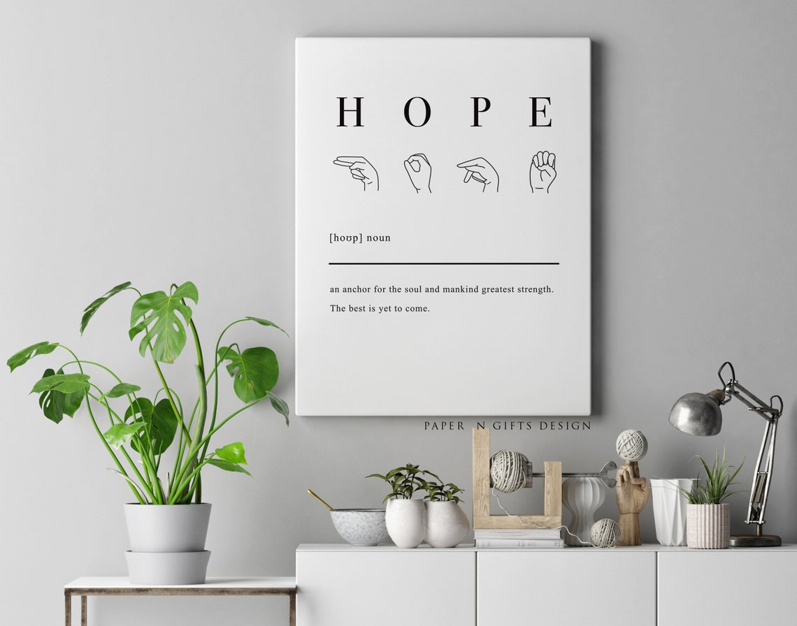 Hope Definition Print Sign Language Wall Art Printable Wall - Etsy