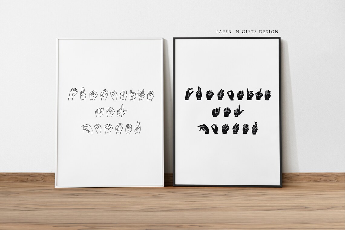 Personalized Sign Language Print, Custom Sign Language Poster, ASL ...