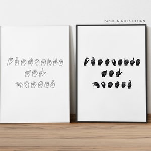 Personalized Sign Language Print, Custom Sign Language Poster, ASL ...