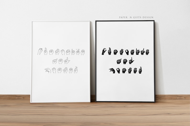 Personalized Sign Language Print, Custom Sign Language Poster, ASL ...