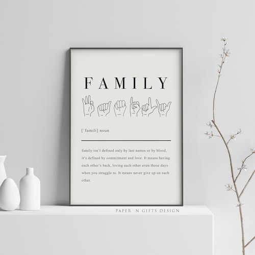 Family Definition Print Sign Language Wall Art Family ASL - Etsy