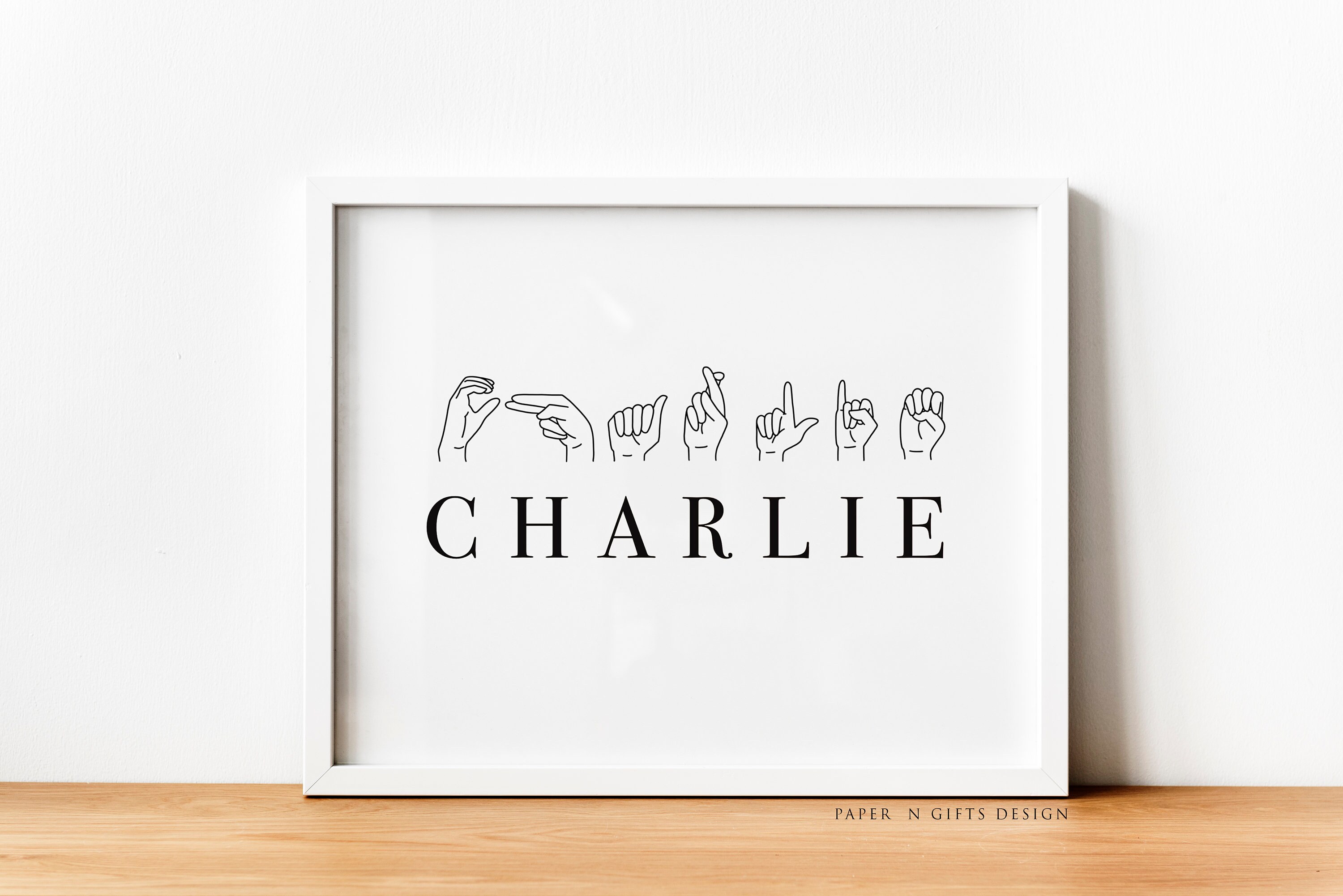 Personalized Sign Language Name Print, Custom Sign Language Poster ...