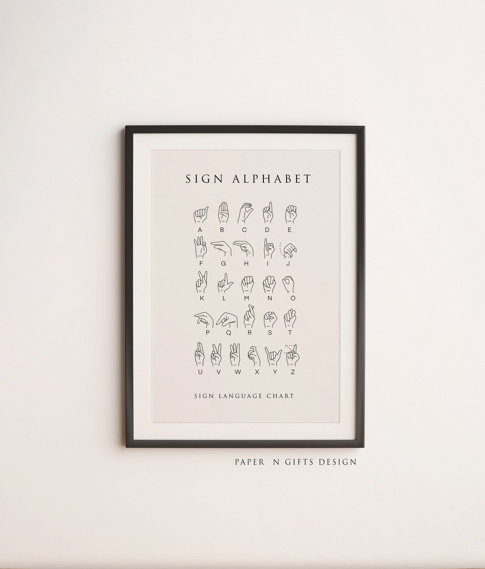 ASL Alphabet Printable Wall Art, Sign Language Gifts, Sign Language ...