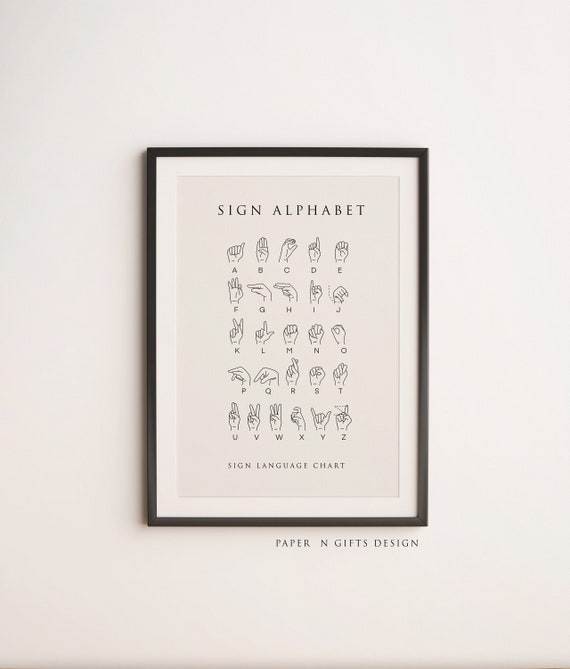 ASL Alphabet Printable Wall Art Sign Language Gifts Sign | Etsy UK