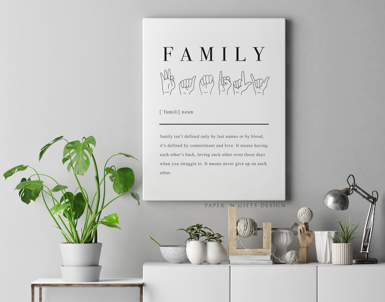 Family Definition Print, Sign Language Wall Art, Family ASL Poster, ASL ...