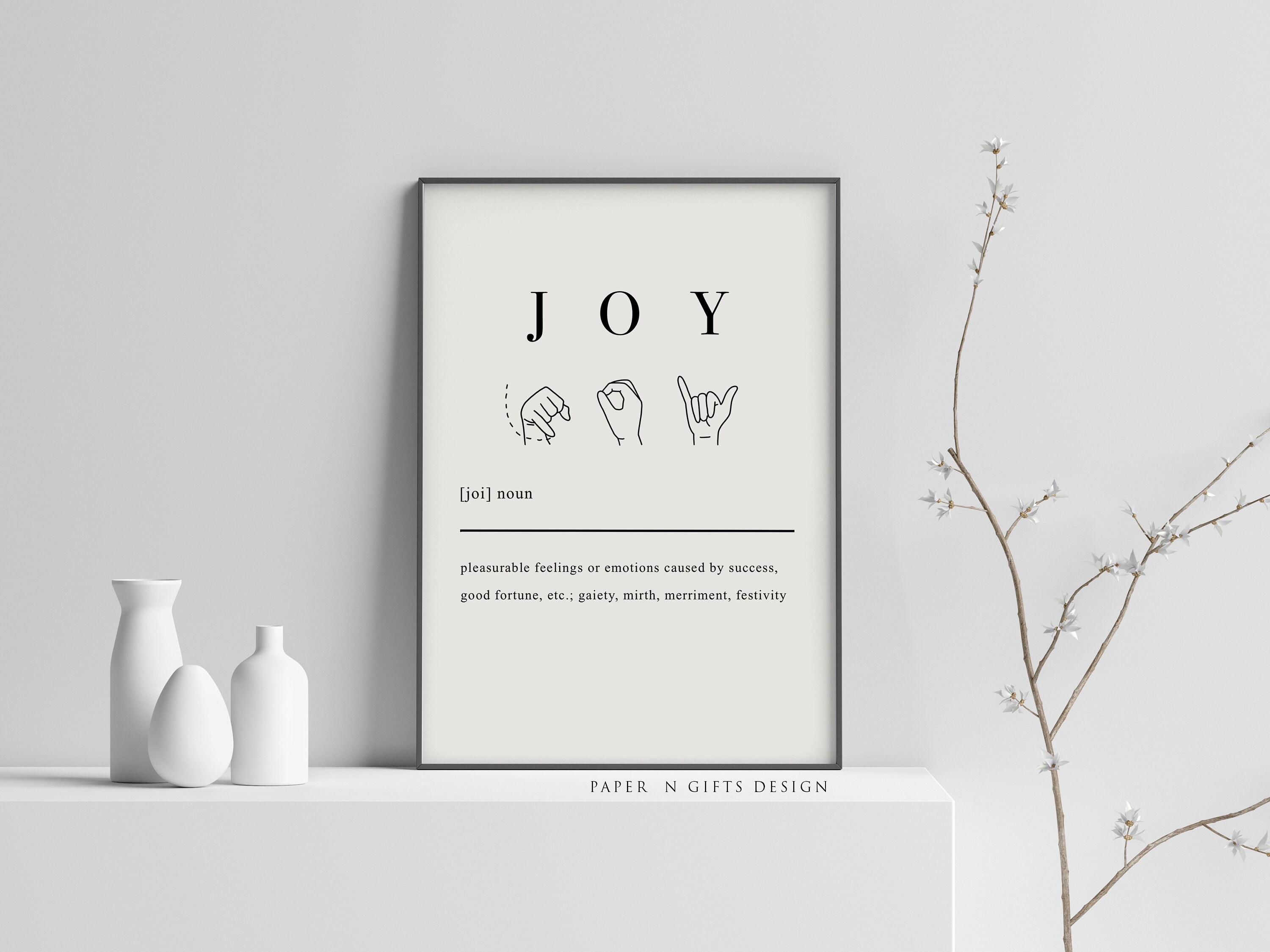 Joy Definition Print Sign Language Wall Art Printable Wall - Etsy Denmark