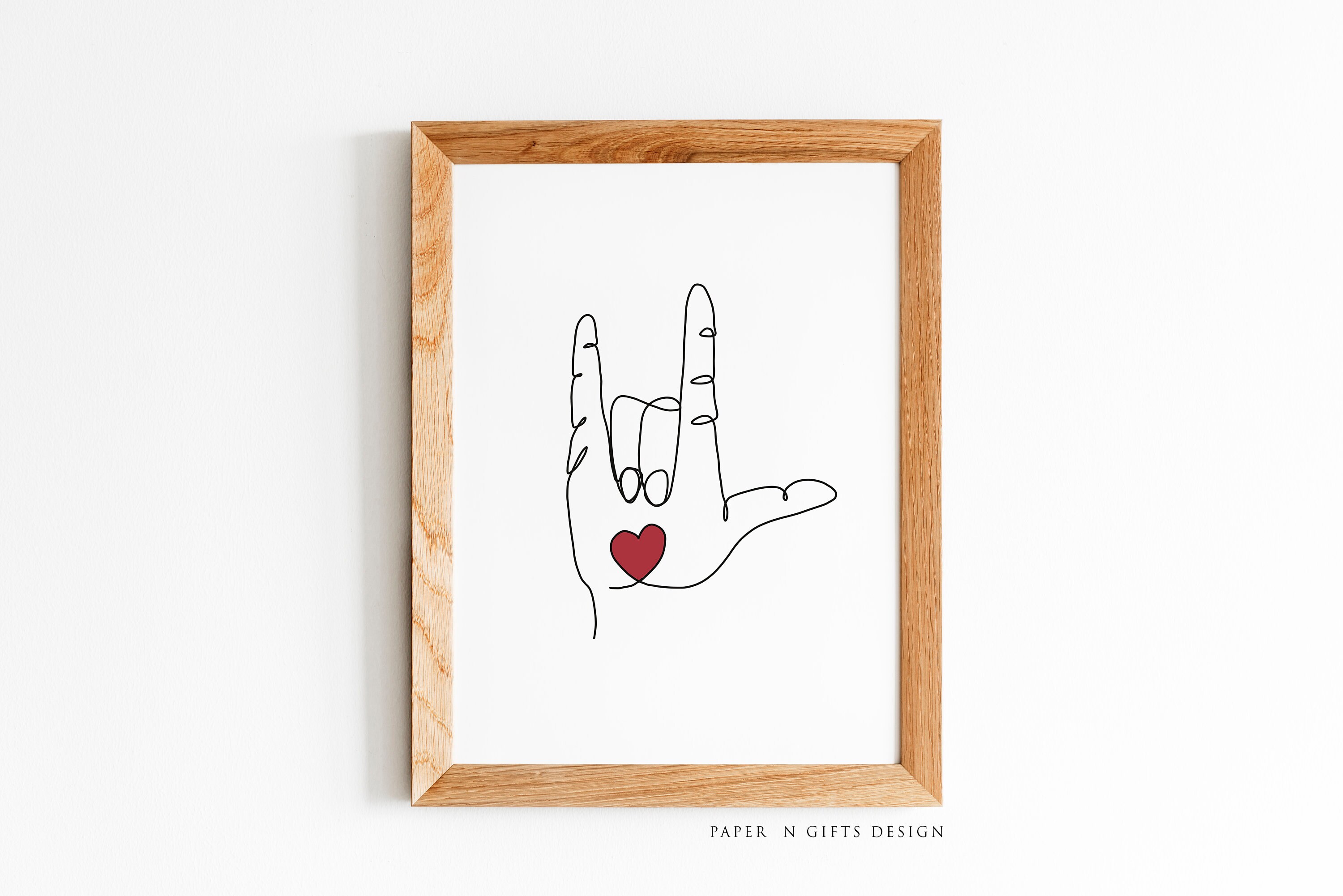 I Love You Poster, I Love You Sign Language Art, Printable Wall Art ...