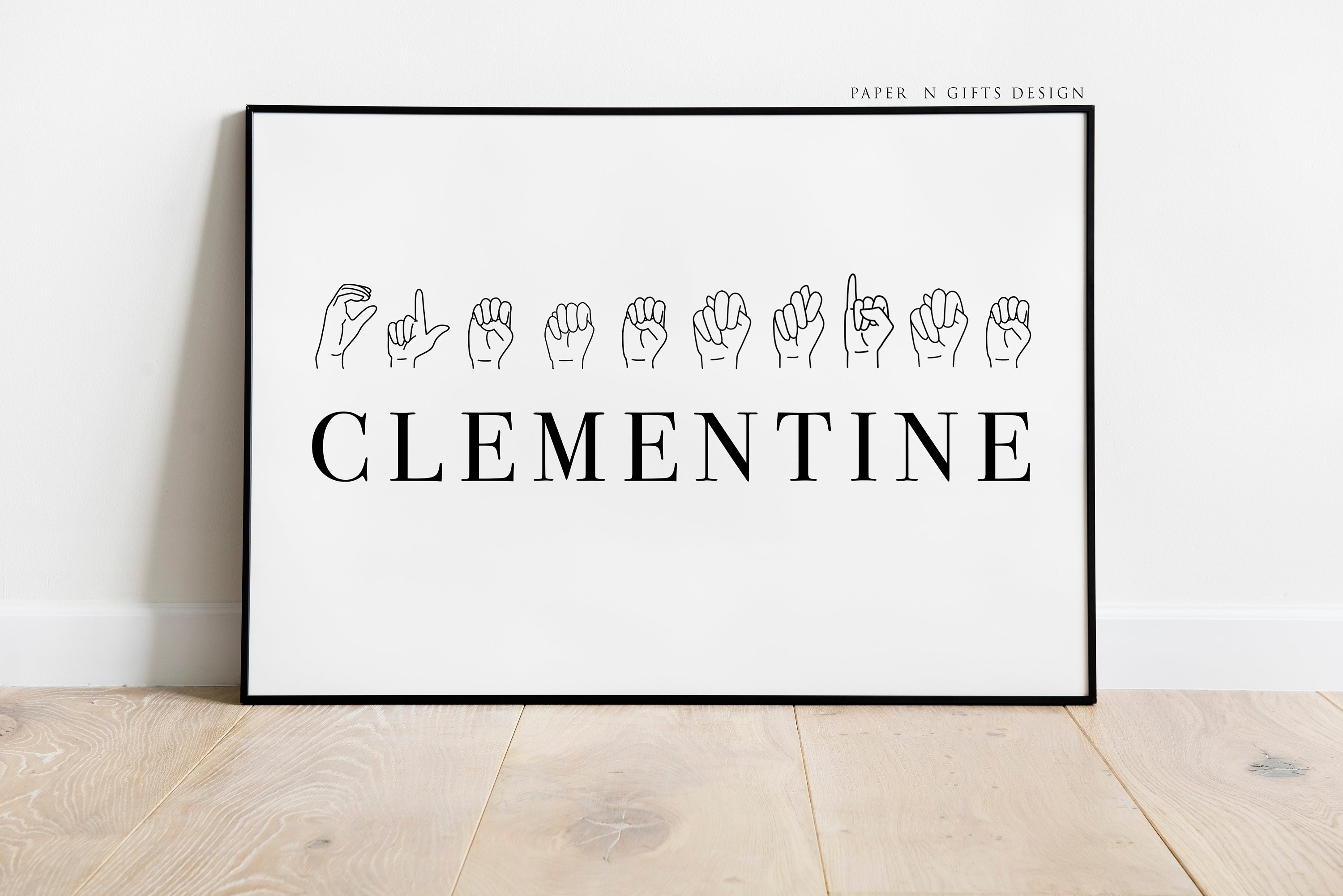 Personalized Sign Language Name Print, Custom Sign Language Poster ...