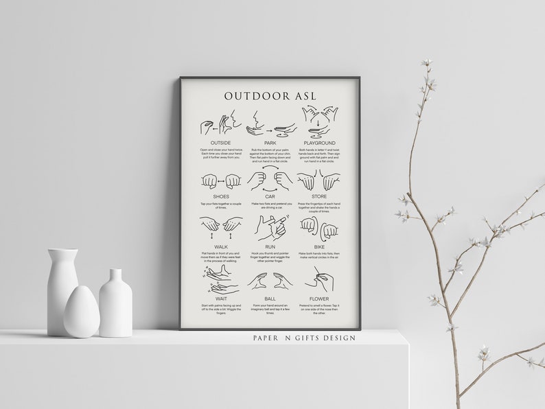 Outdoor ASL Printable Wall Art Outside Sign Language Prints - Etsy ...