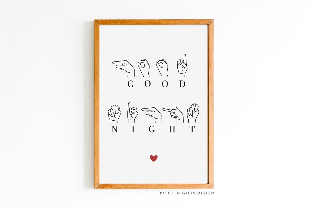 Good Night Poster Good Night Sign Language Poster for Kids - Etsy