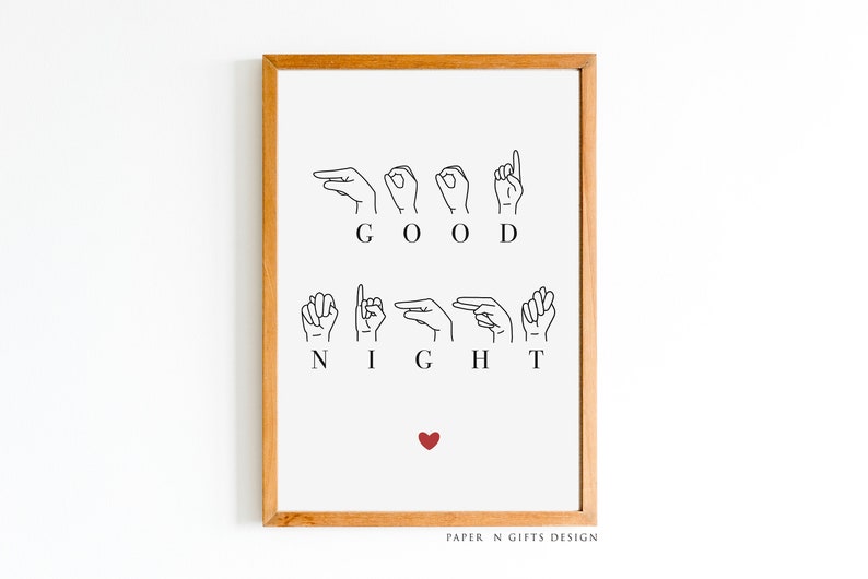 Good Night Poster Good Night Sign Language Poster for Kids - Etsy