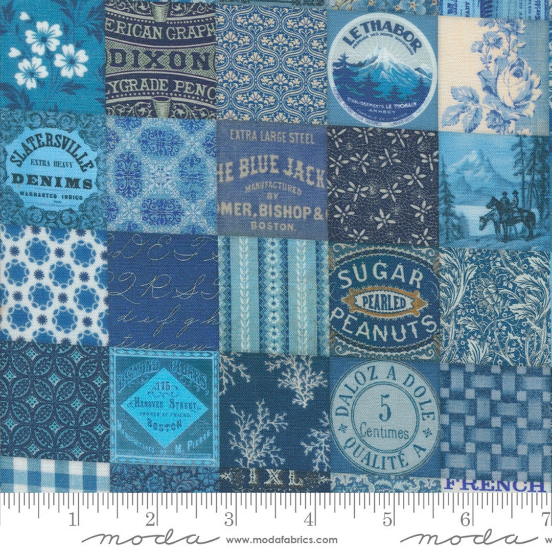 Blue Patchwork Curated in Color - Priced by the Half Yard - Cathe ...
