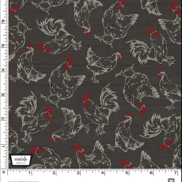 Rooster Fabric - Etsy