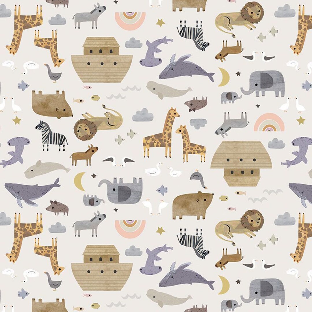 The Ark in Dusk Sold by the Half Yard Noah's Ark Paint Love Studio for ...