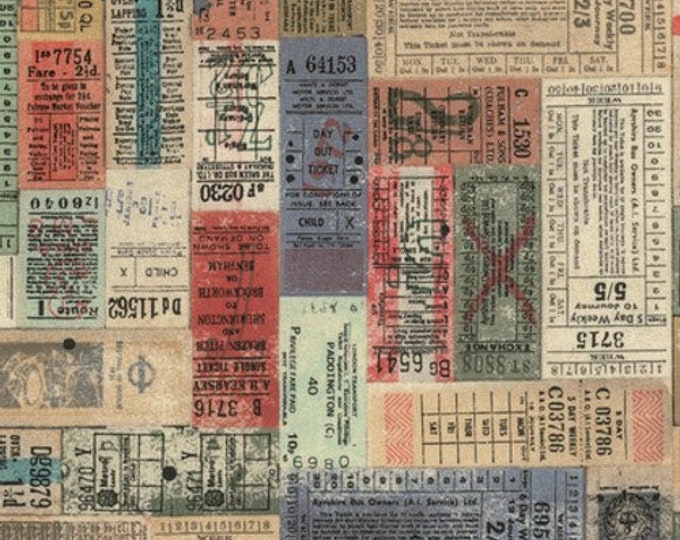 Transportation Tickets - Eclectic Elements by Tim Holtz - Fabric by the ...
