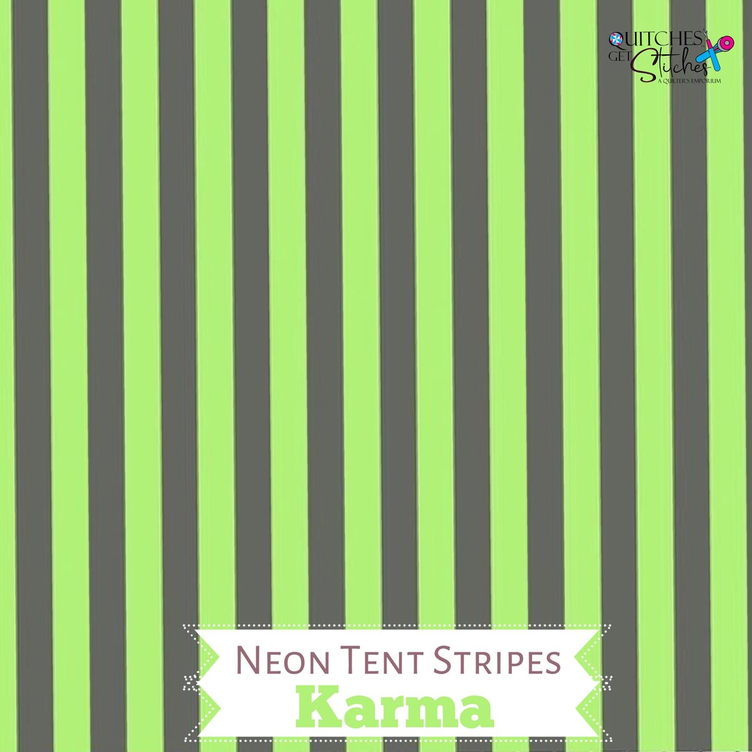 Karma Neon Tent Stripe - Sold by the Half Yard - Tula Pink True Colors ...