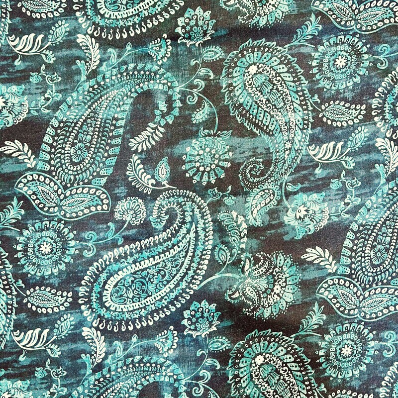 Teal Floral Fabric - Etsy