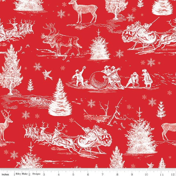 Red Toile Fabric - Etsy