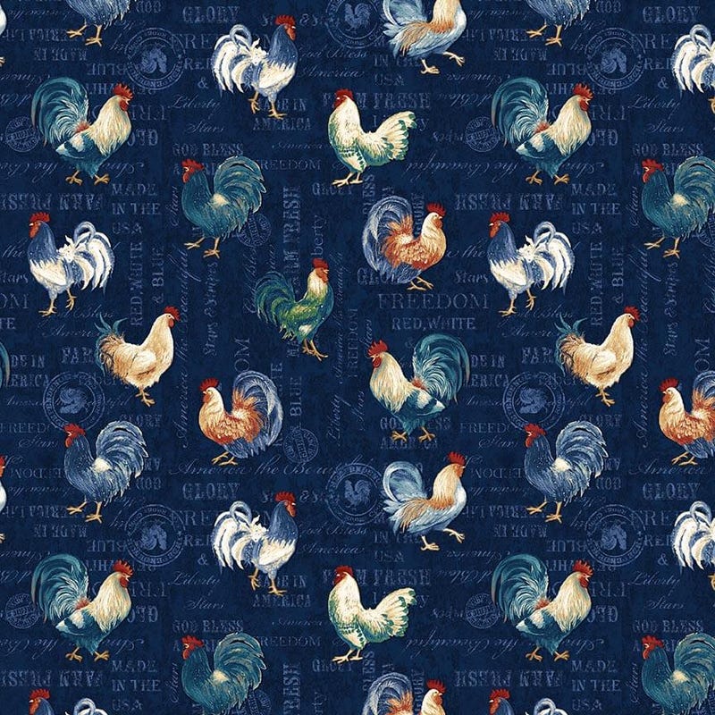 Rooster Fabric - Etsy