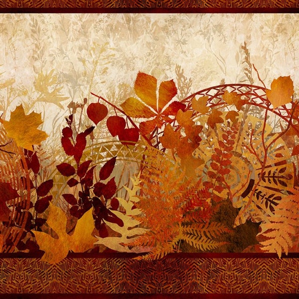 Jason Yenter Reflections of Autumn Border Fabric - Etsy