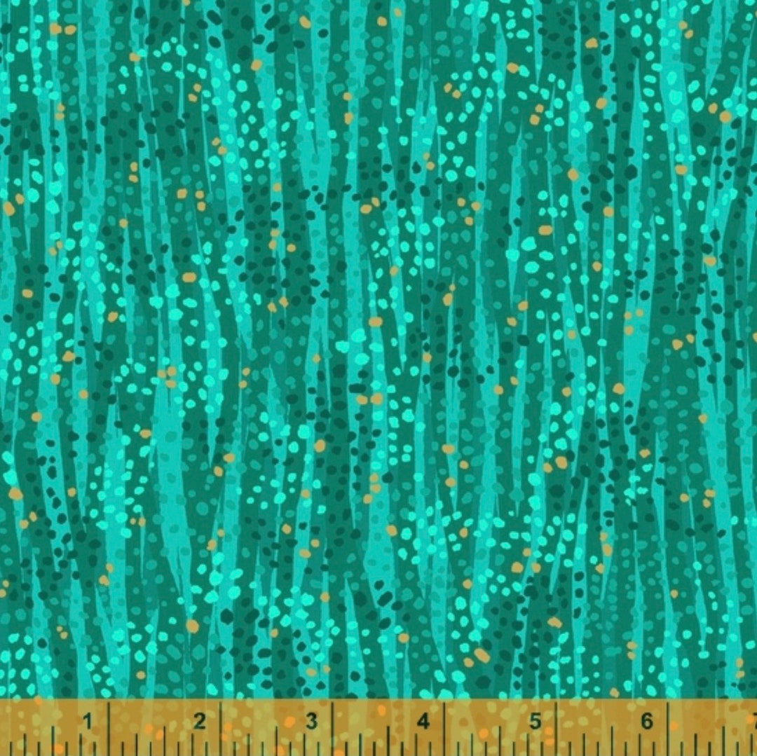 Emerald Dew Drop Fabric With Metallic - Green - 100% Cotton- Windham ...
