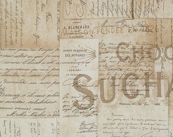 French Script Fabric - Etsy