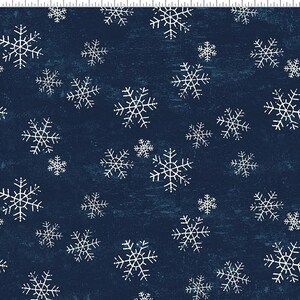Snow Mountain Snowflakes Flannel Navy Blue Priced by the 1/2 Yard/cut ...