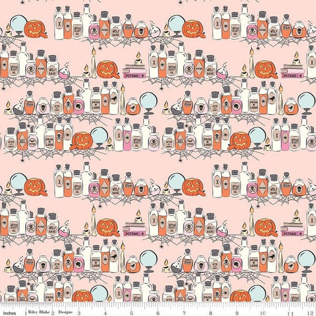 Spooky Schoolhouse Potions Class Blush Sold by the Half Yard Melissa ...