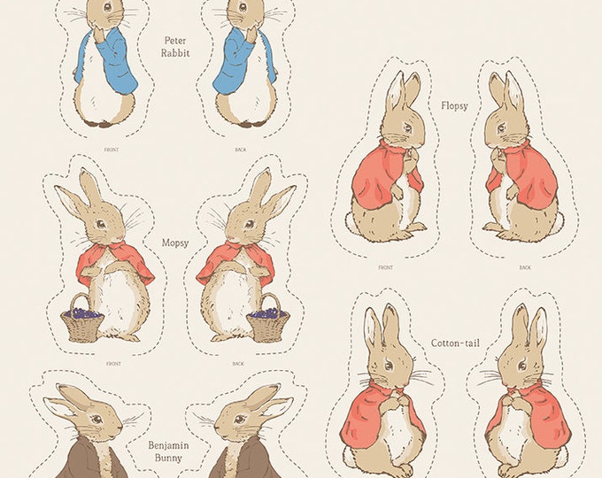 The Tale of Peter Rabbit Softie Panel - 36" X 43" - Licensed to Riley ...