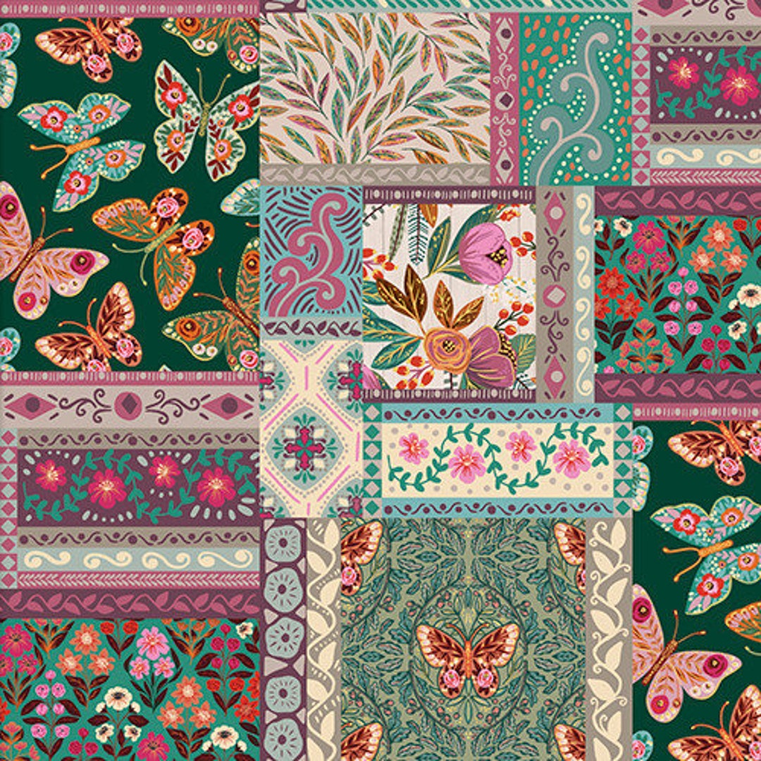 Bountiful Patchwork Sold by the Half Yard Folk Flora 3 Wishes Fabric 100% Cotton 20826 MULTI - Etsy