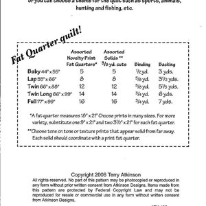 All About Me Paper Pattern Atkinson Designs Fat Quarter Quilt Pattern ...