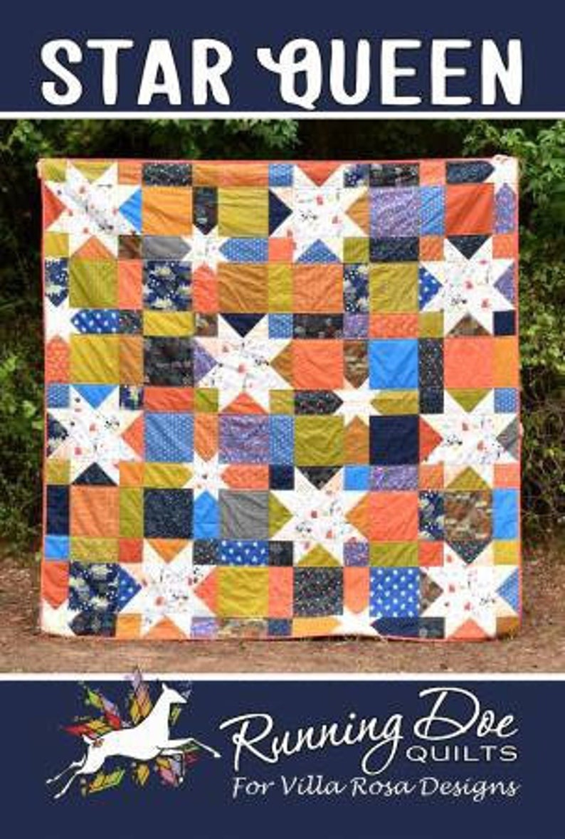 Star Queen Quilt Pattern Postcard Pattern Running Doe - Etsy