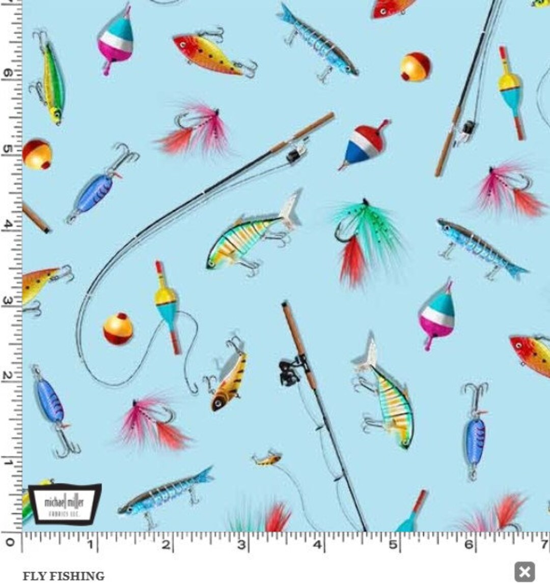 Fly Fishing Quilt Fabric - Priced by the 1/2 Yard - Welcome to Our Lake ...