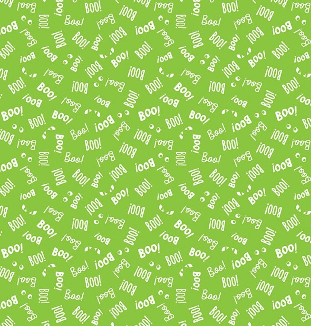 Say Boo Green Glow in the Dark Priced by the Half Yard Black and Boo ...