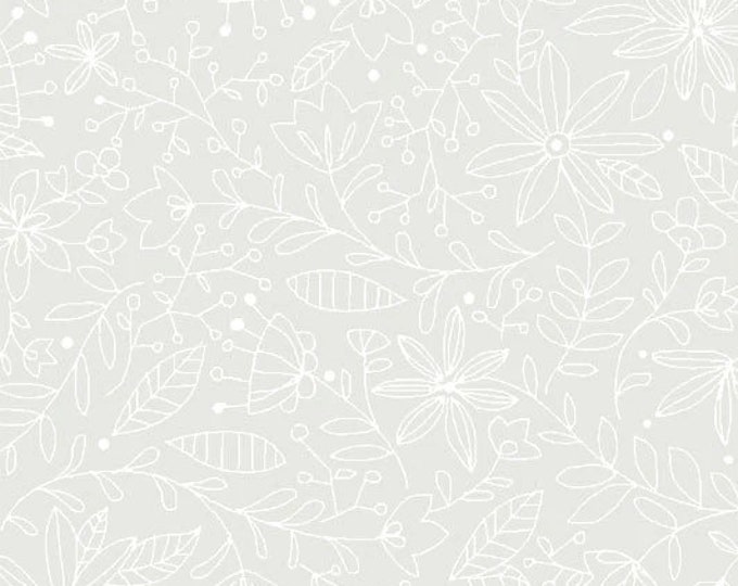 Spring Flowers White on White - Sold by the Half Yard - Ramblings 13 P ...