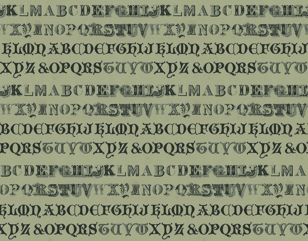 Green Typography - Priced by the Half Yard/cut Continuous - Palette by ...