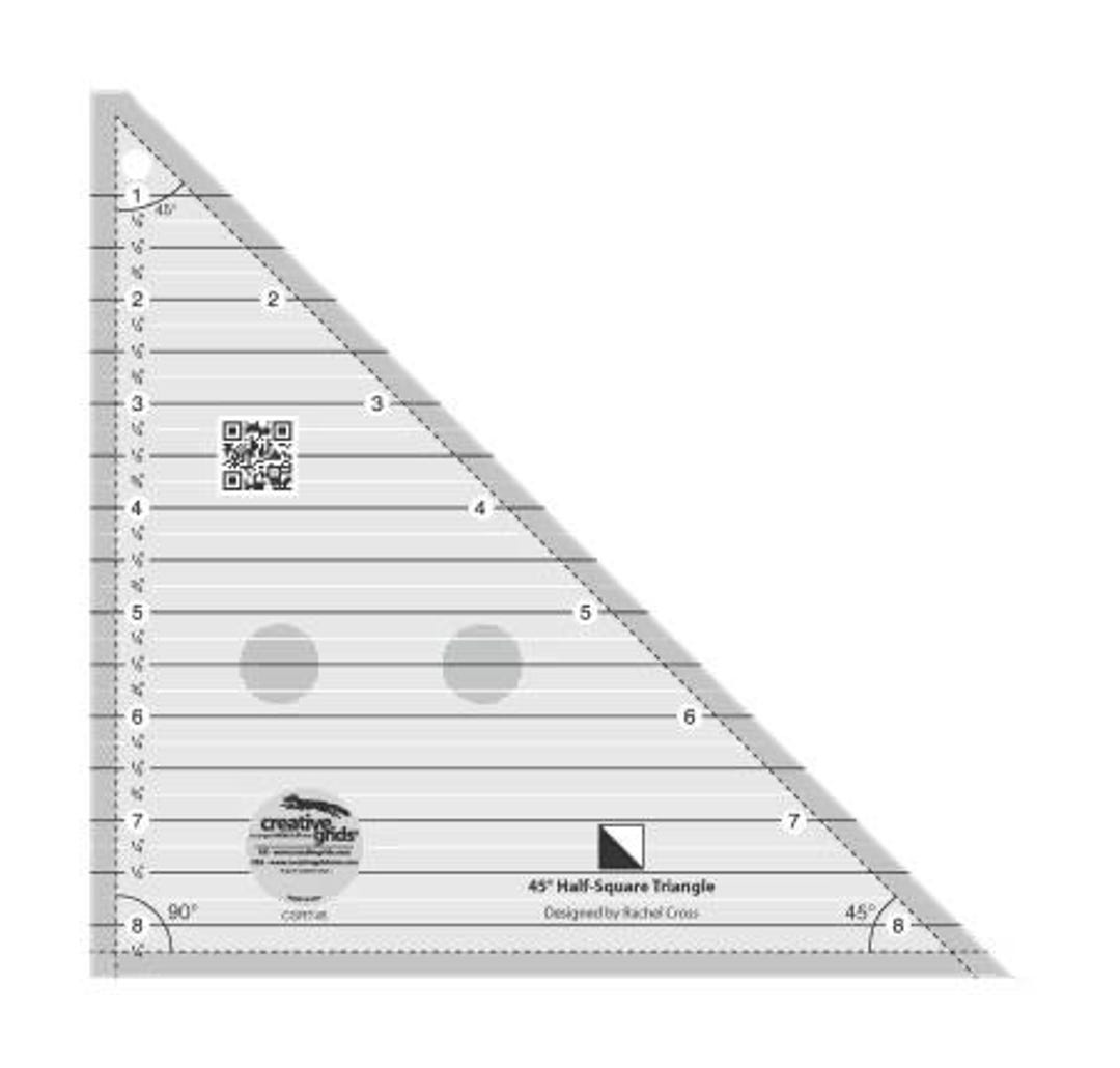 Creative Grids 45 Degree Half-square Triangle 8-1/2in Quilt Ruler ...