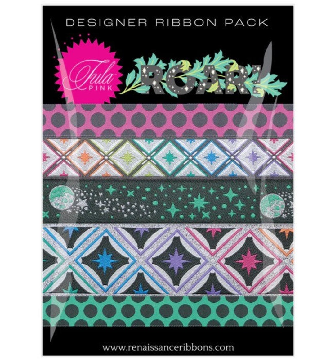 Tula Pink Roar in Storm Ribbon Pack Renaissance Ribbons 5 Pcs ...