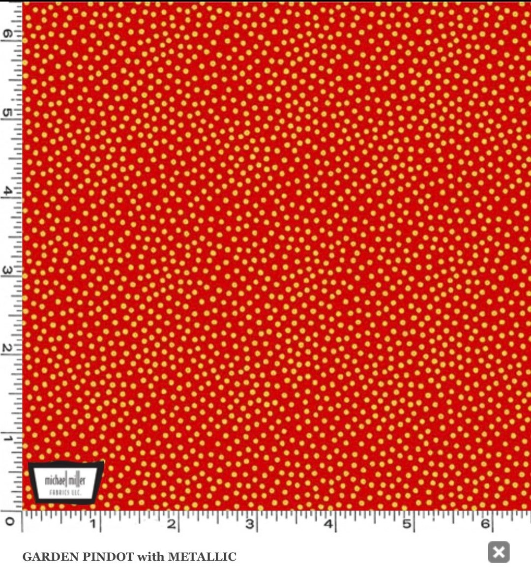Garden Pindot Red With Metallic - Polka Dots - Fabric by the Yard - 100 ...