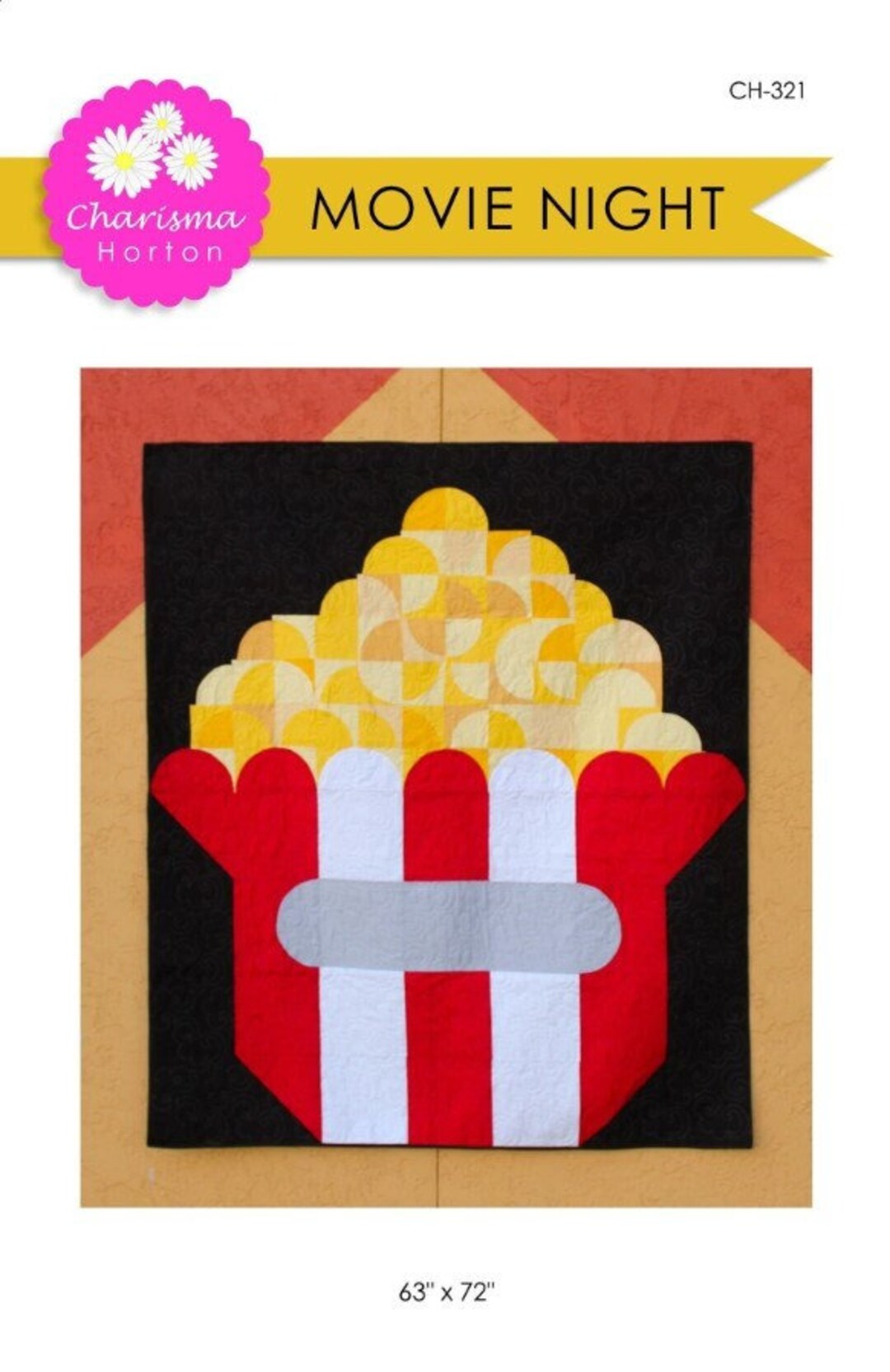 Movie Night Quilt Pattern - 63" X 72" - Paper Pattern - Charisma's ...