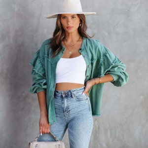 Retro Plaid Long-sleeved Shirt Jacket Women Women Long Flannel ...