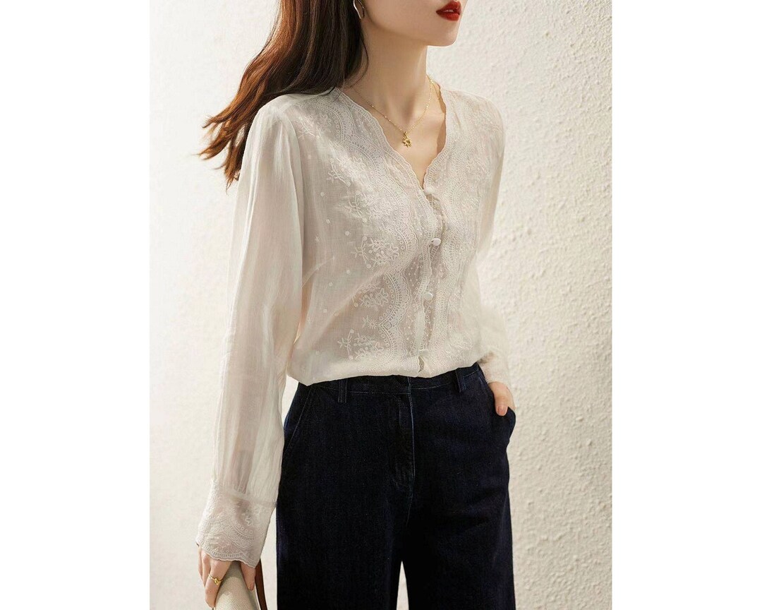 Women Lace Top Victorian Design Blouse Women Blouse for Wedding Party ...
