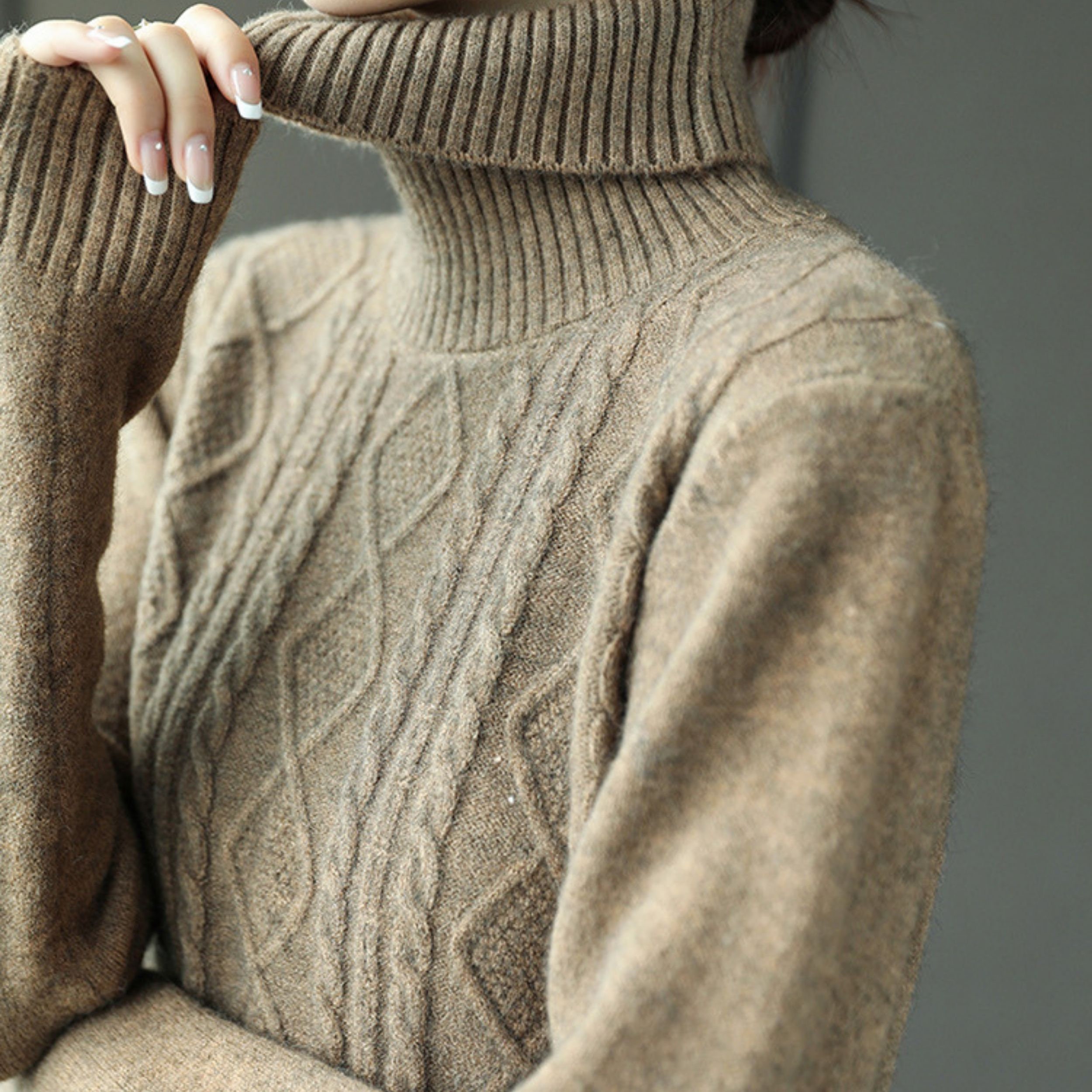 Reine Wolle Pullover / Modische Rollkragen Frauen Pullover / Weiche ...