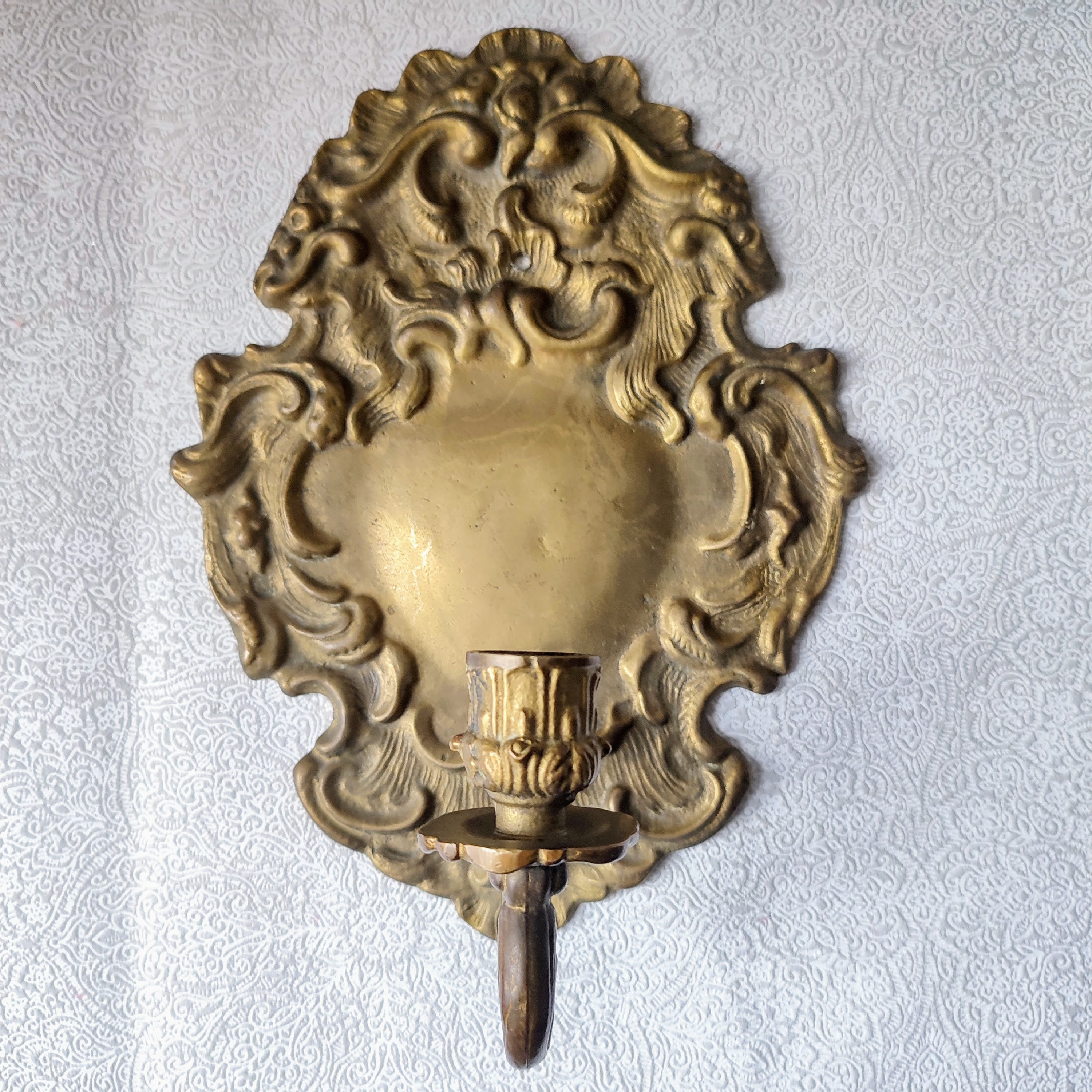 Solid Brass Wall Candle Holder Antique Victorian Candle Etsy