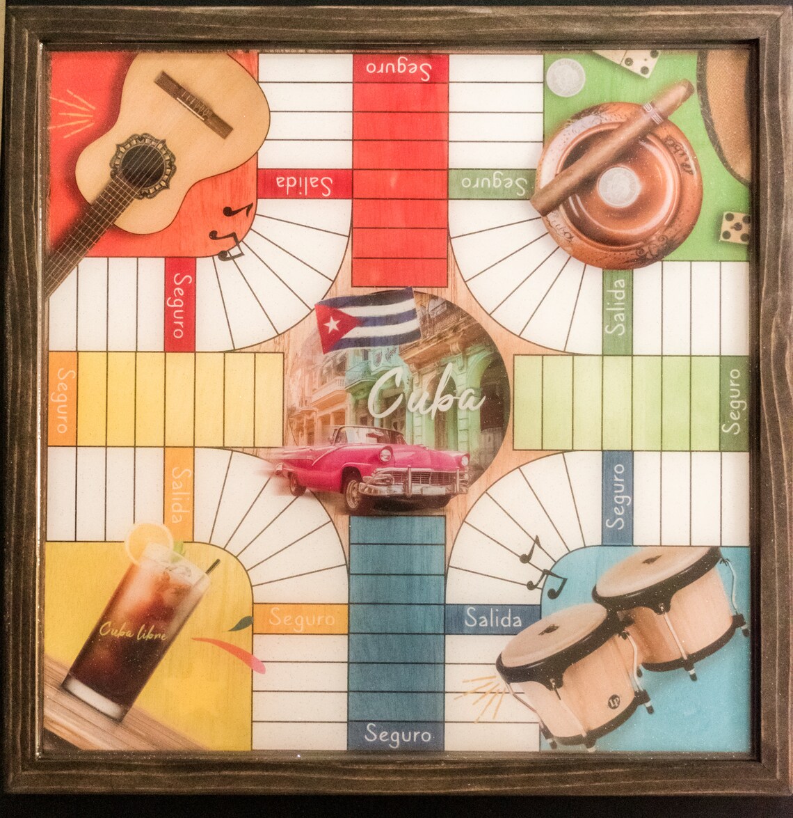 Parcheesi Board for 4 or 6 Players CUBA BOARD. Hand Made | Etsy