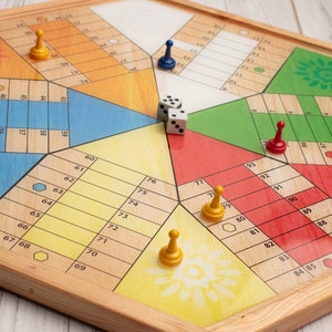 Parcheesi Board for 6 Players - ORIGINAL CLASSIC BOARD. Hand Made With ...
