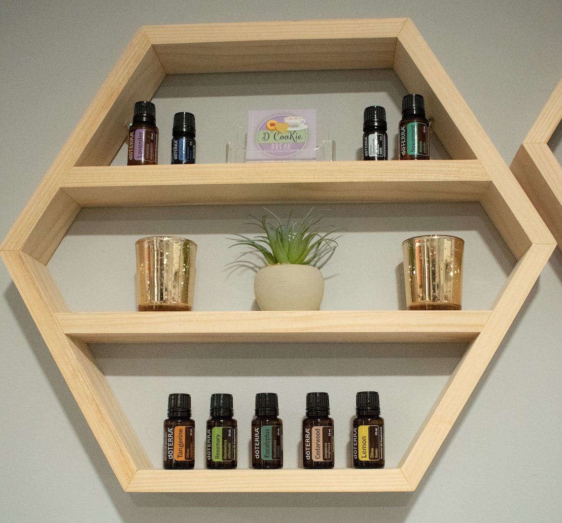Essential Oil Shelf/storage. Crystal Display. Honeycomb - Etsy